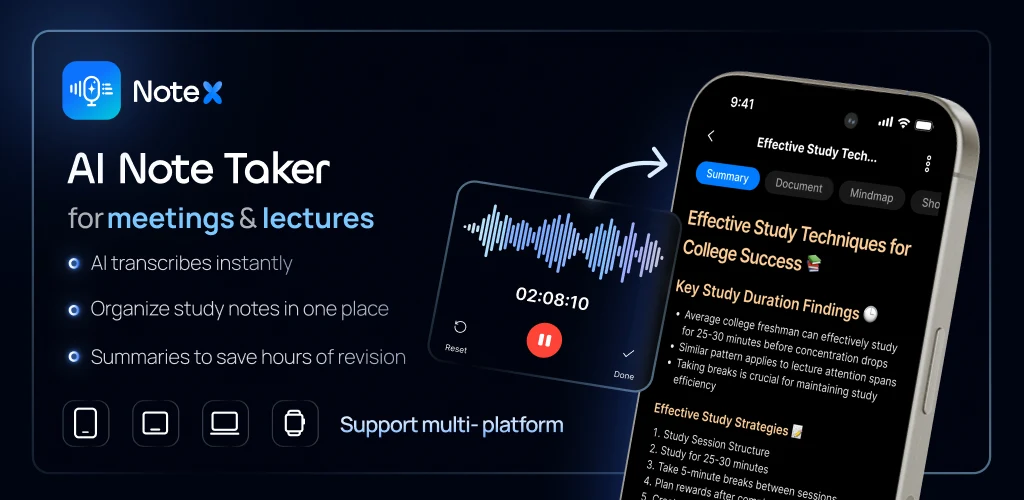 NoteX: AI Note Taker, Notebook - APKZ
